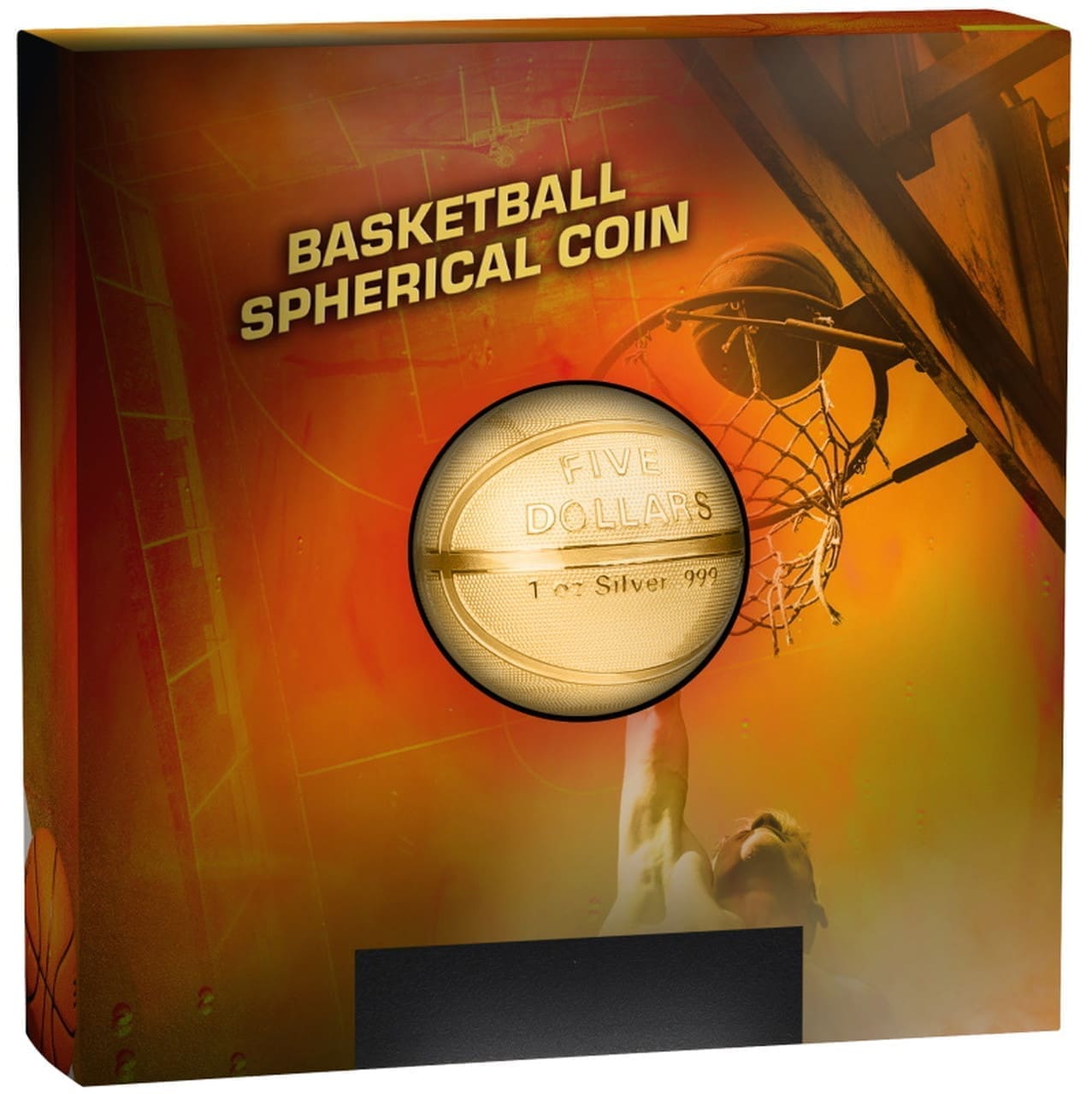 2020 $5 Basketball Spherical 1oz Silver Coin | The Coin Chest